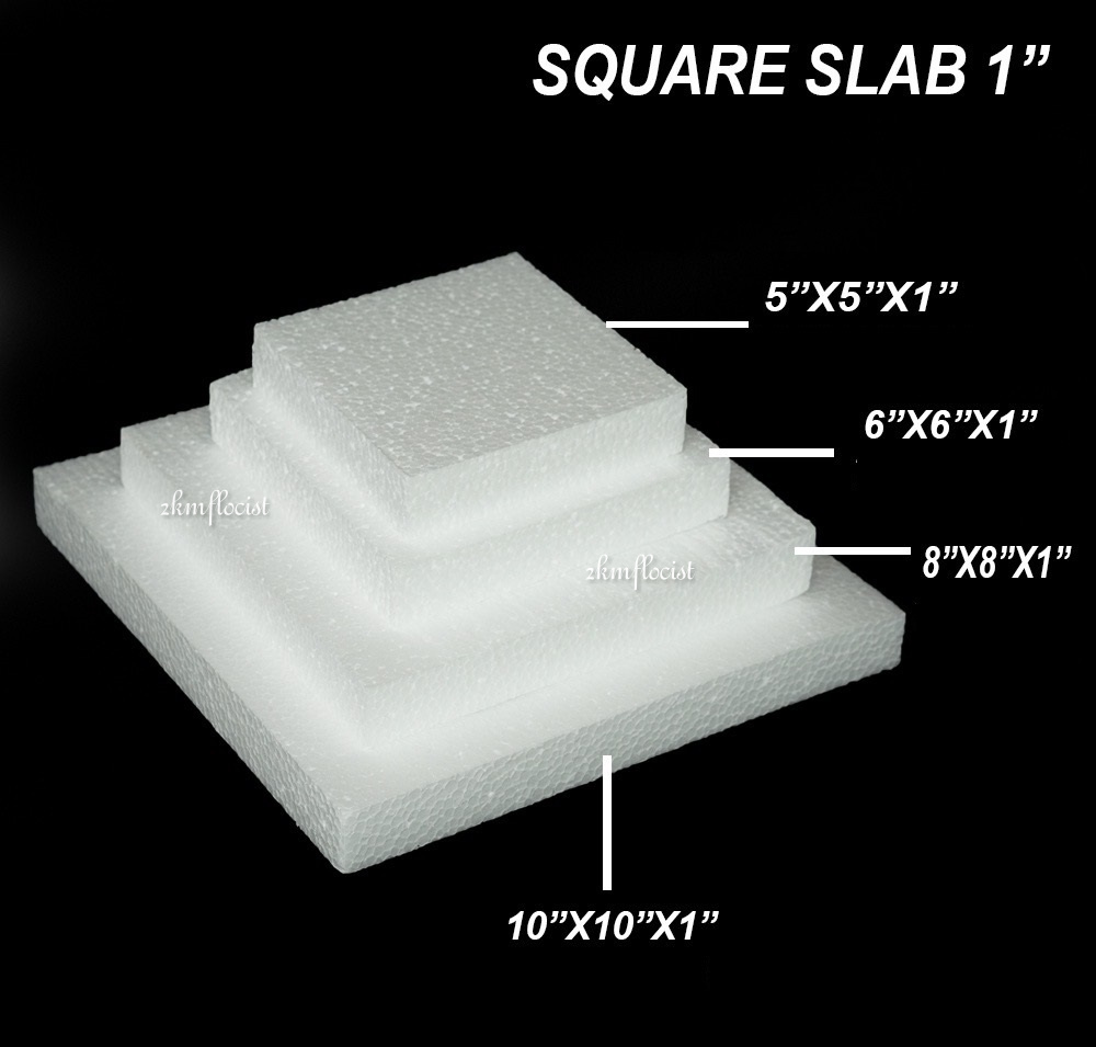 SQUARE FOAM Polyethylene PE foam Square Bulat White Cake Kek Gabus ...