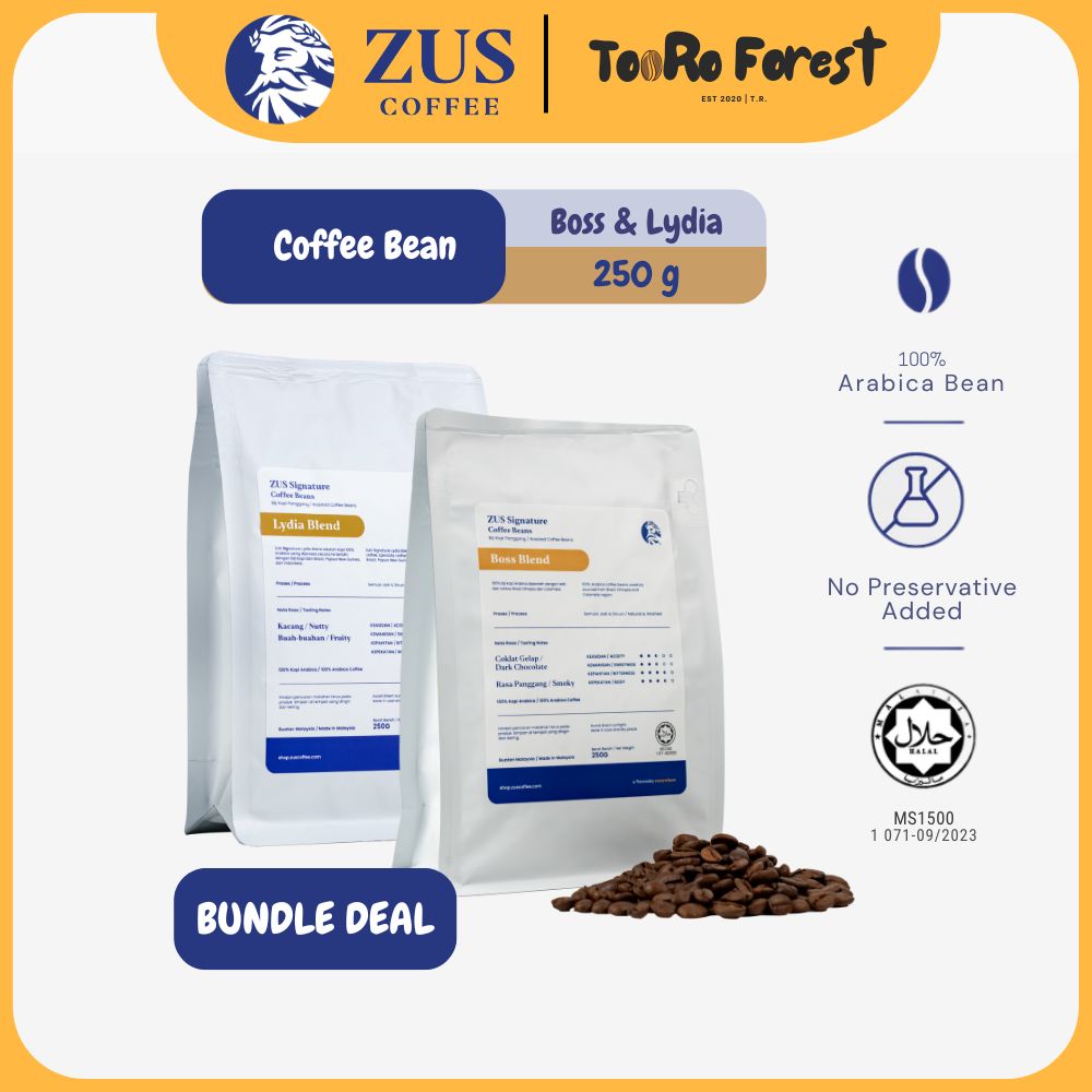ZUS Roasted Coffee Bean - Boss/Lydia Blend/Columbia Hulia - 250g ...