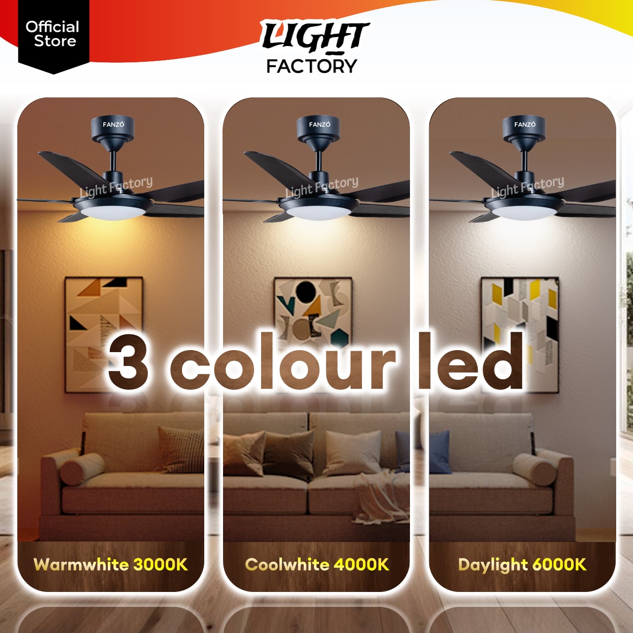 【SIRIM】FANZÓ Turbo LED 42" 56" DC Motor Ceiling Fan With Light 24 ...