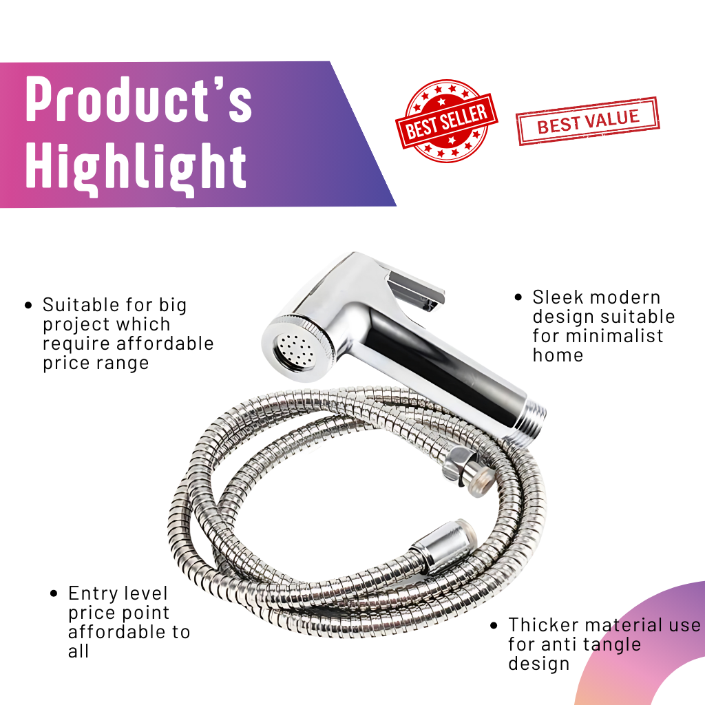 ABS Toilet Hand Bidet Set Retractable Spring Hose SUS304 Stainless ...