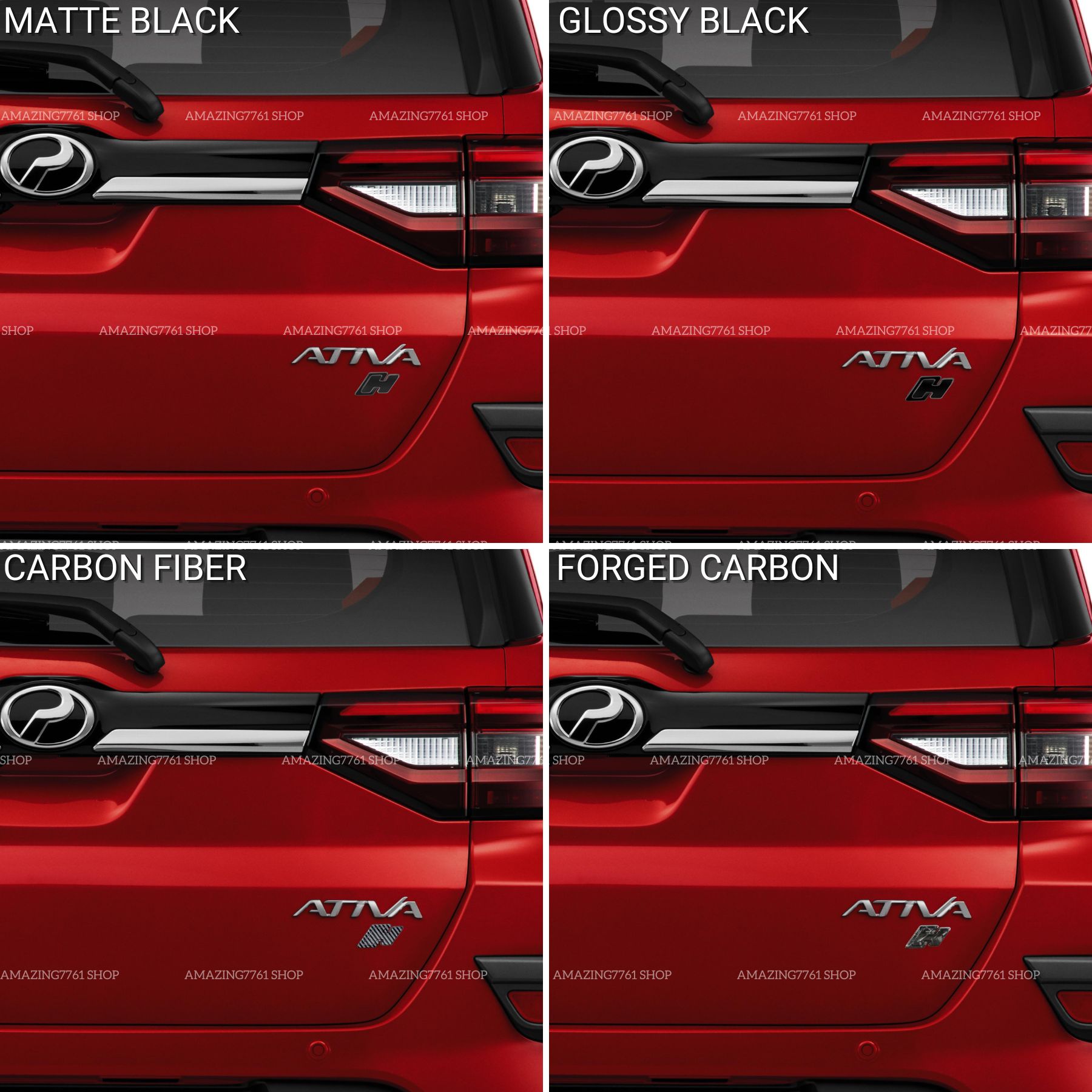 AMAZING PERODUA ATIVA CAR REAR H WORD LOGO EMBLEM FRAME COVER PNP H ...
