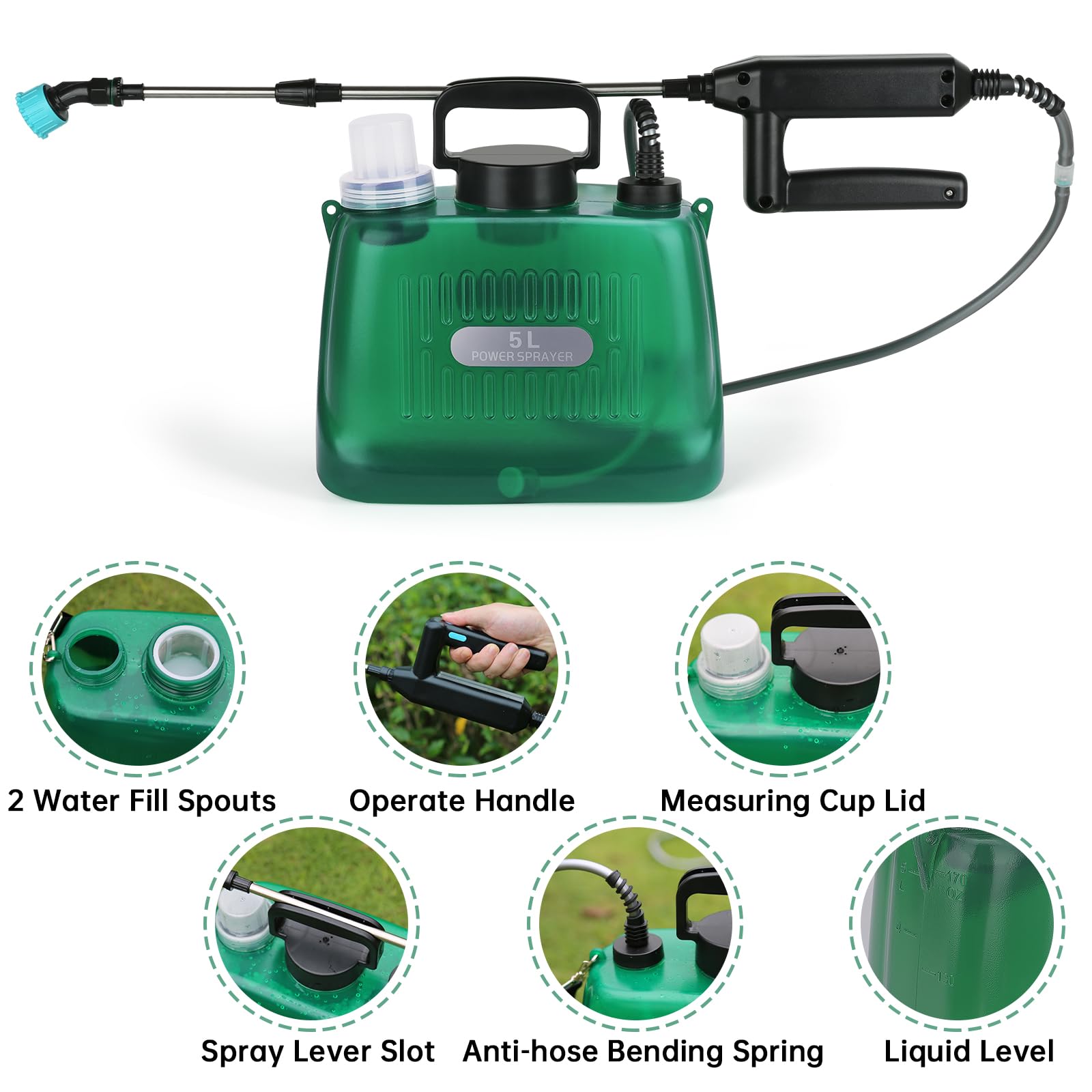 8L Rechargeable Electric Pump Chemical Sprayer Portable Powerful ...