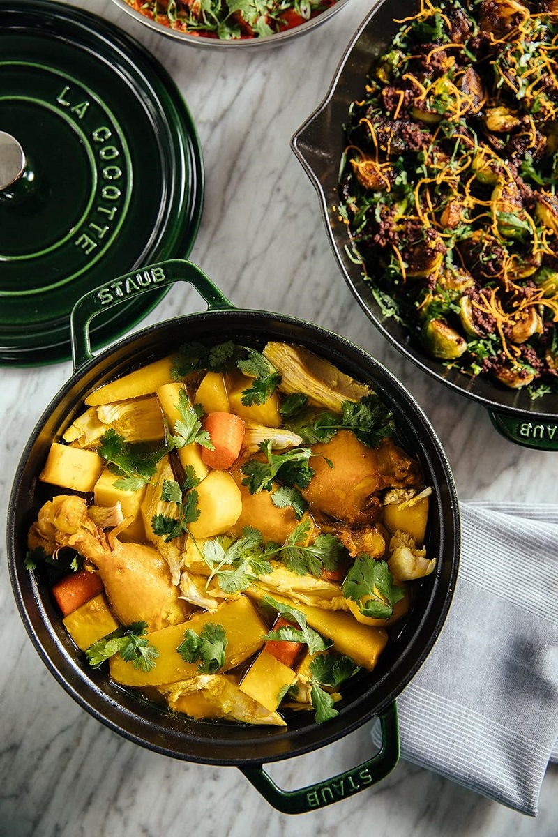 STAUB LA COCOTTE Round Cast Iron Basil-Green | Shopee Malaysia