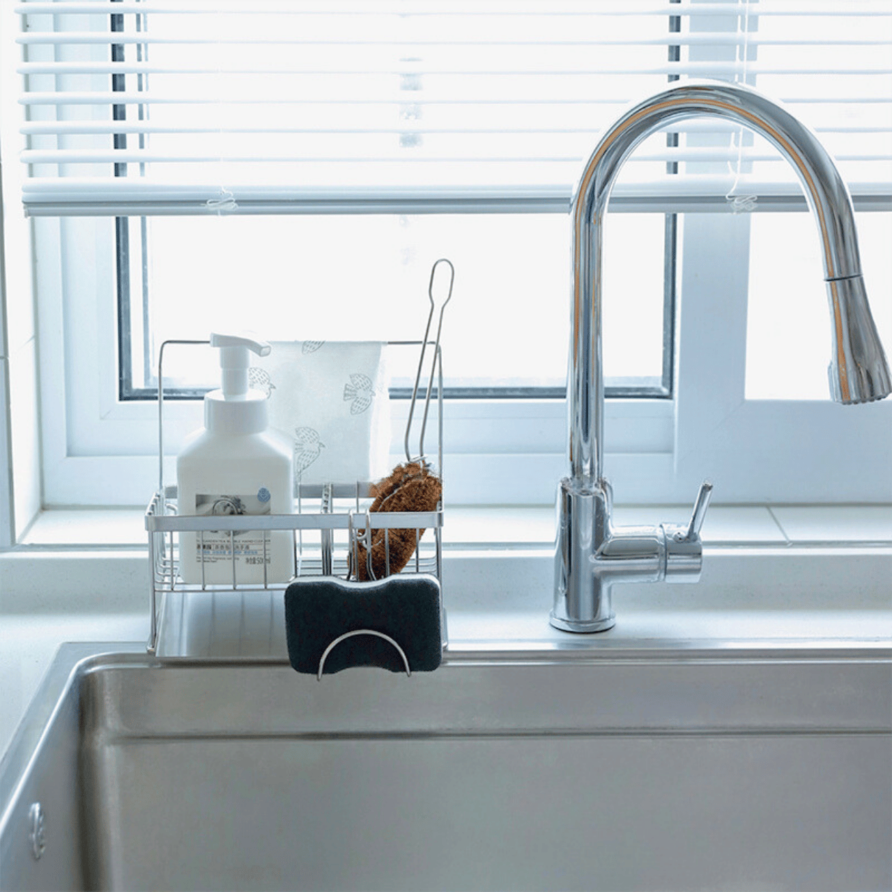 Stainless Steel Bath Sponge Holder Suction Cup Sponge Rack Bathroom ...