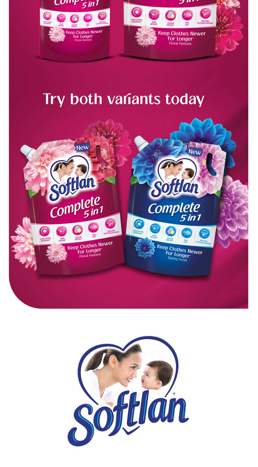 Softlan Complete Floral Fantasy/Spring Fresh Refill (1.3L/500ML ...