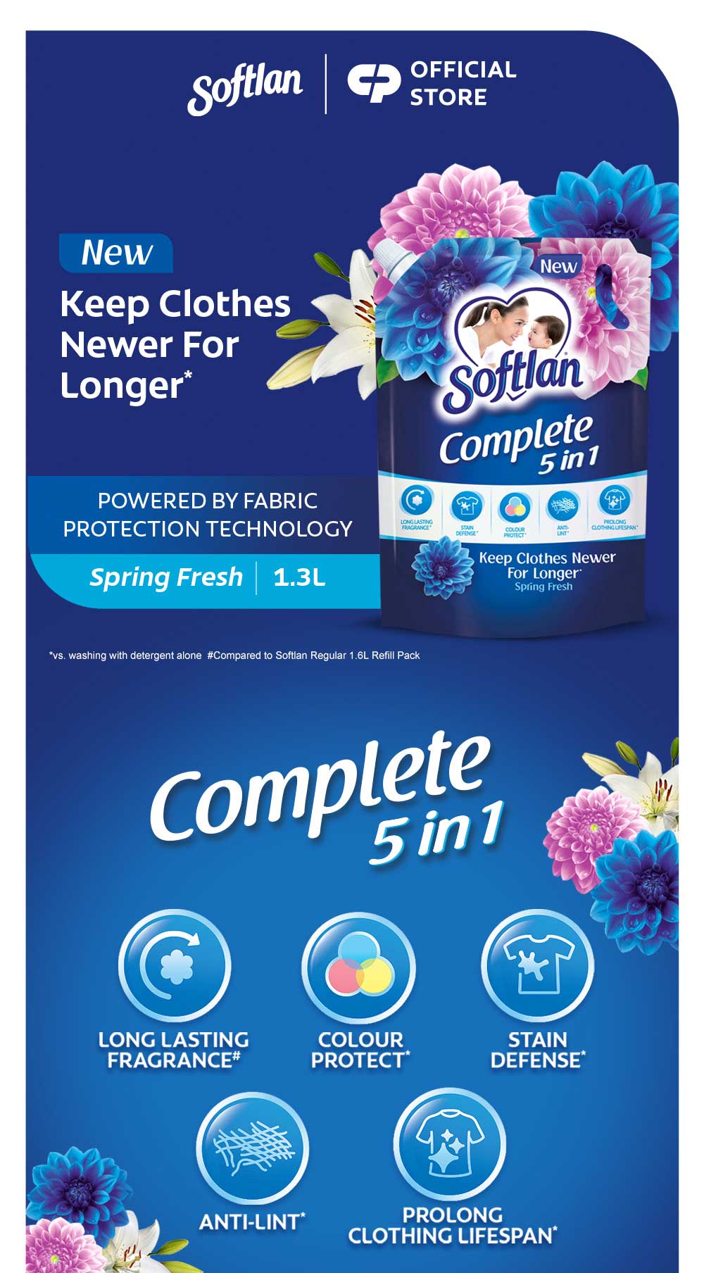 Softlan Complete Floral Fantasy/Spring Fresh Refill (1.3L/500ML ...