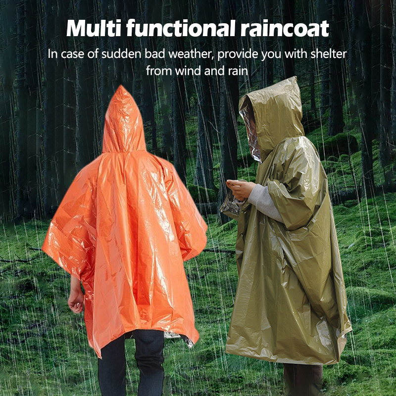 Emergency Rain Coat Survival Sleeping Bag Waterproof Travel Raincoat ...