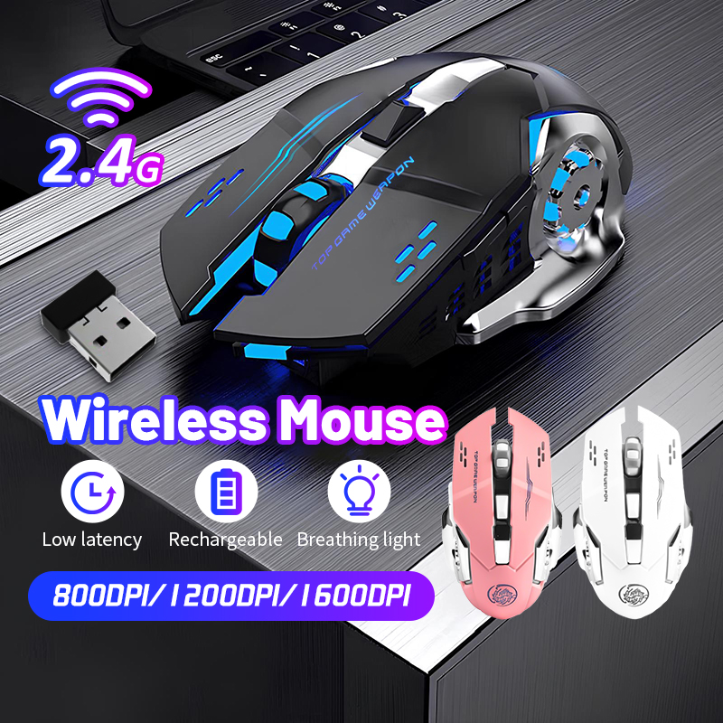 3 DPI levels Mouse Wireless Gaming Mouse Mute Buttons Bluetooth 5.0 ...