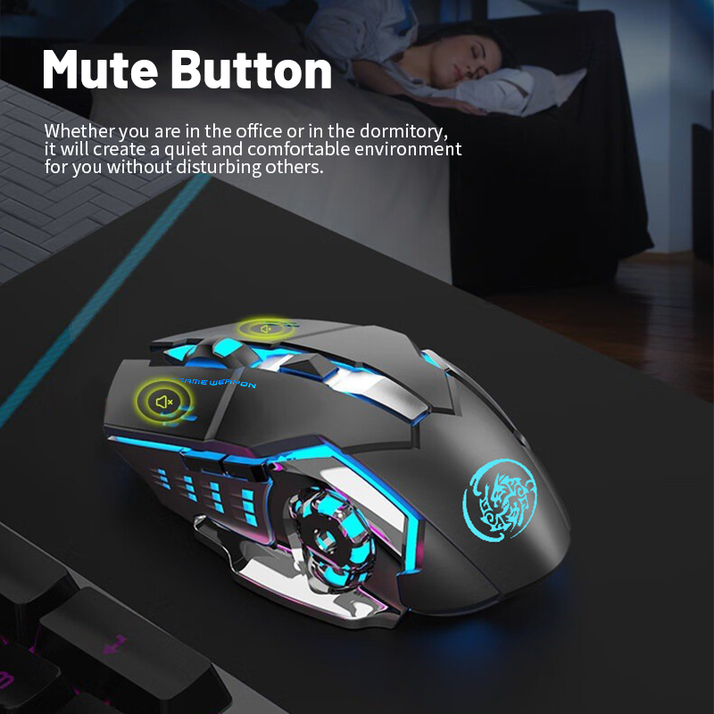 3 DPI levels Mouse Wireless Gaming Mouse Mute Buttons Bluetooth 5.0 ...
