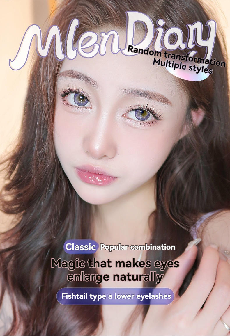 MLEN DIARY single cluster adhesive eyelash fish tail A-type three in ...