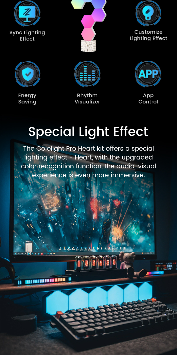 COLOLIGHT HEXAGON LIGHT RGB Light Pro Gaming Light Creative Smart ...