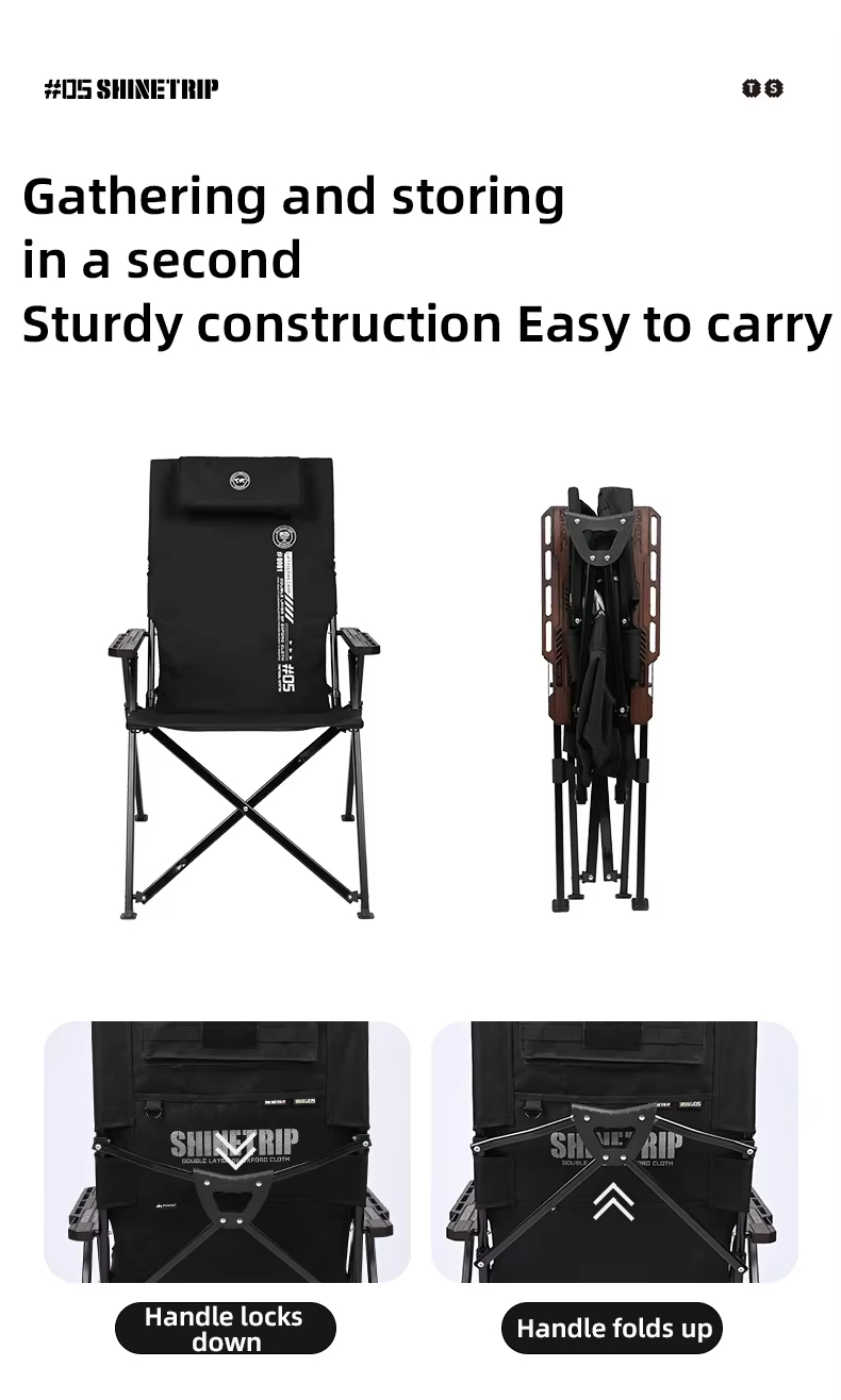 Shinetrip Recliner Chair with Oak Wood Arm Rest 4 Level Reclining ...