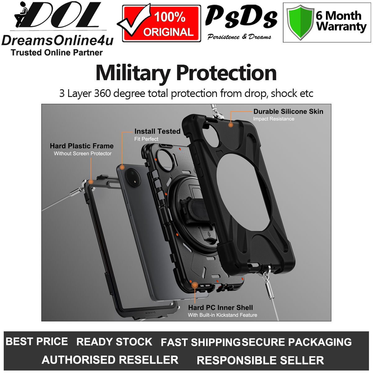 PsDs PirateKing Redmi Pad SE 8.7-inch 2024 Anti-Drop Military ...