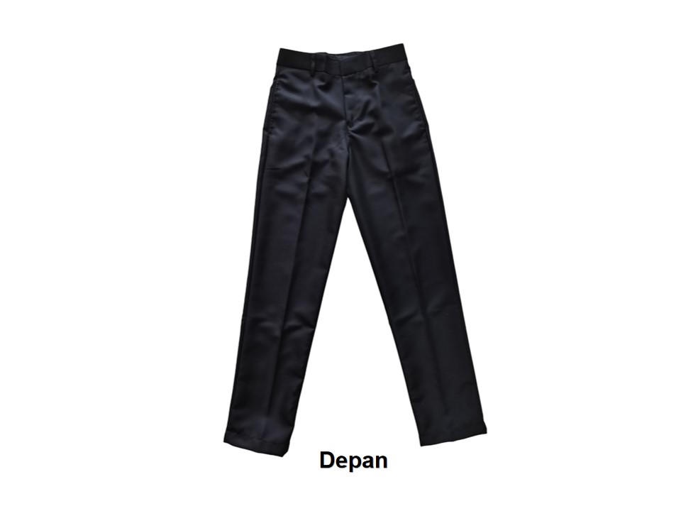 Seluar Slack Hitam Flat Front untuk Sekolah atau Formal (480HEX) Brand ...