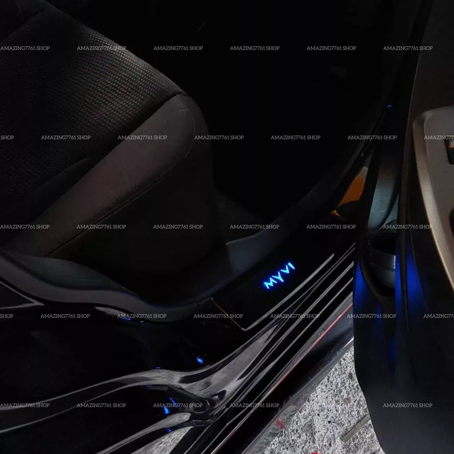 AMAZING PERODUA MYVI 2011-2024 CAR CARBON FIBER LED DOOR SIDE STEP SILL ...