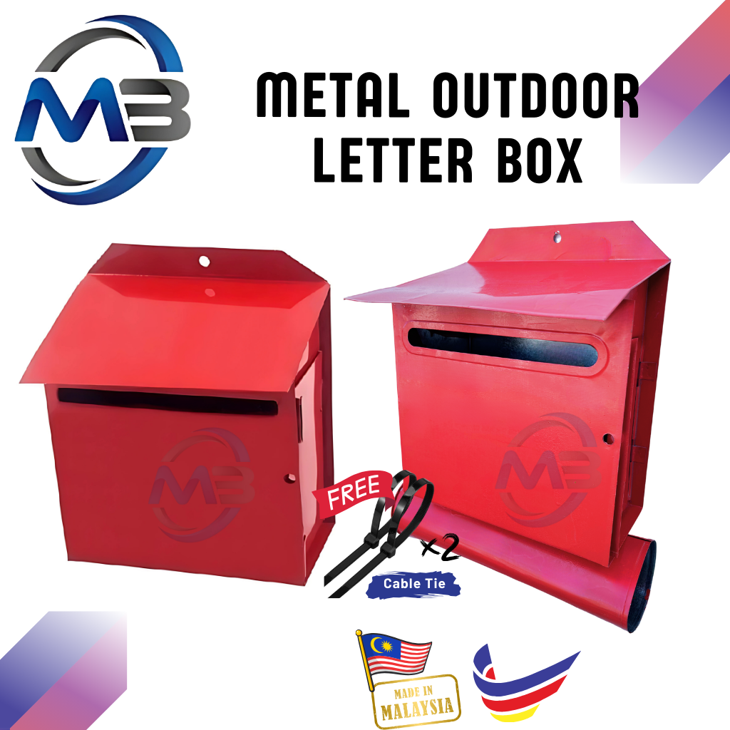 Peti Surat Besi | Red Metal Letter Box Mailbox Post Letter Box Magazine ...