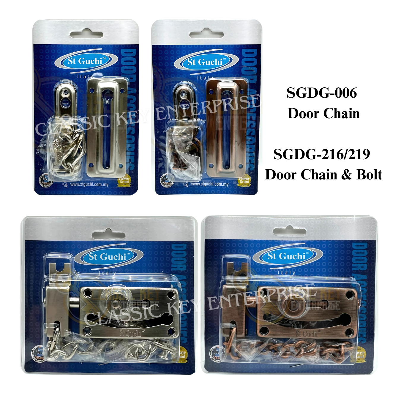 St Guchi Door Chain Lock & Bolt SGDG-216 / SGDG-219 / SGDG-006 | Shopee ...