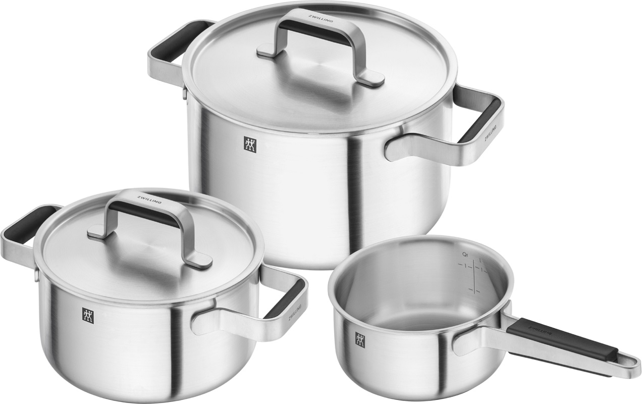 Zwilling Pure 3-Piece Stainless Steel Silver Pot Set | Shopee Malaysia