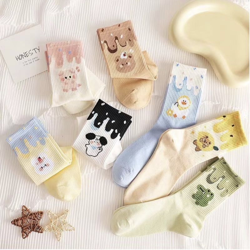 Cute Socks Animal Design Socks 可爱袜子卡通袜子 Ins Style Women Socks Ankle ...