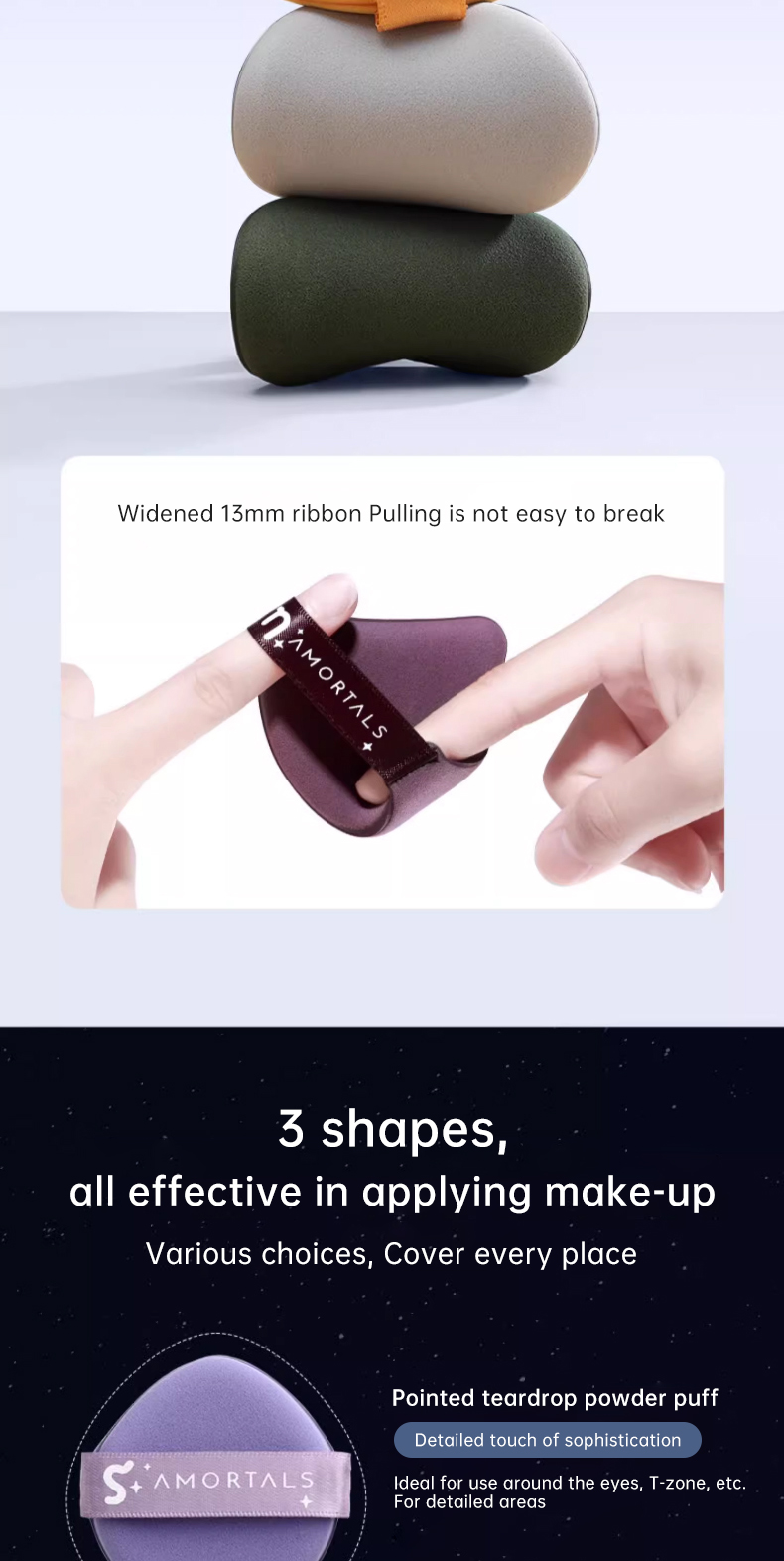 AMORTALS Korea Big Dipper Makeup Powder Puff Air Cushion Puff ...