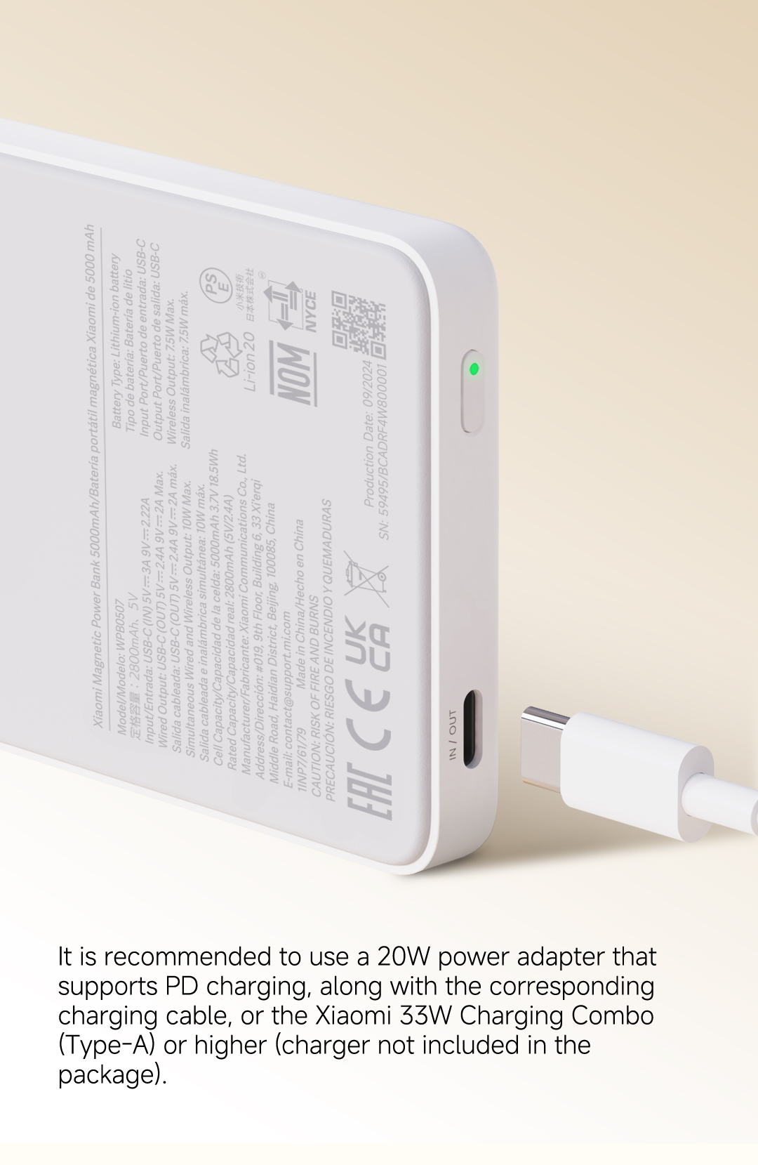 Xiaomi Magnetic Power Bank 5000mAh | Powerful Magnetic Attraction ...