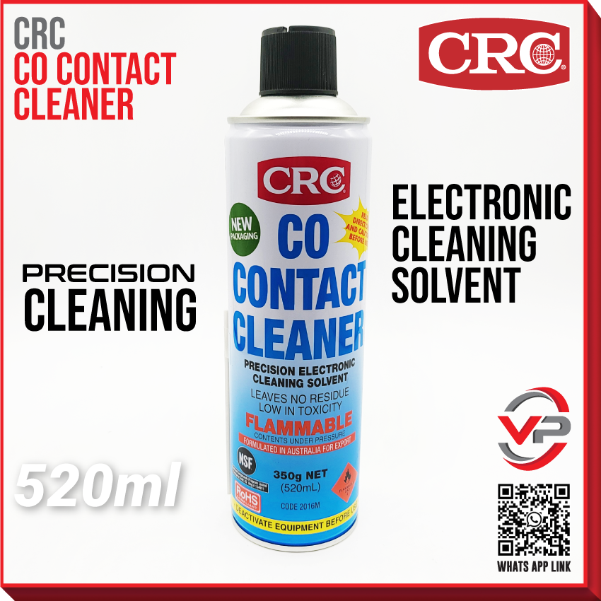 CRC CO Contact Cleaner 520ml 350g Precision Electronic Cleaning Solvent, No Residue, Low ...