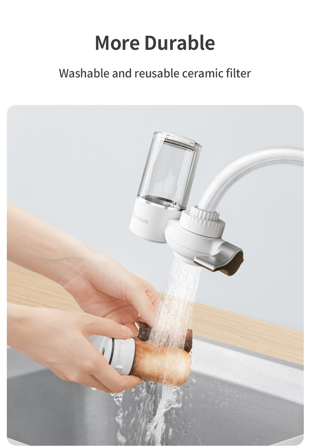 Simplus Ultrafiltration Water Purifier Sets with 3 Filters Kitchen Faucet Filter SUF Composite ...