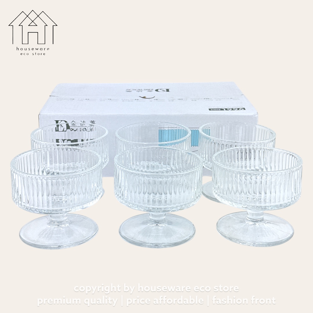 6pcs Glass Dessert Cup /Cocktail Ice Cream Cup Tall Short Coffee Cup ...