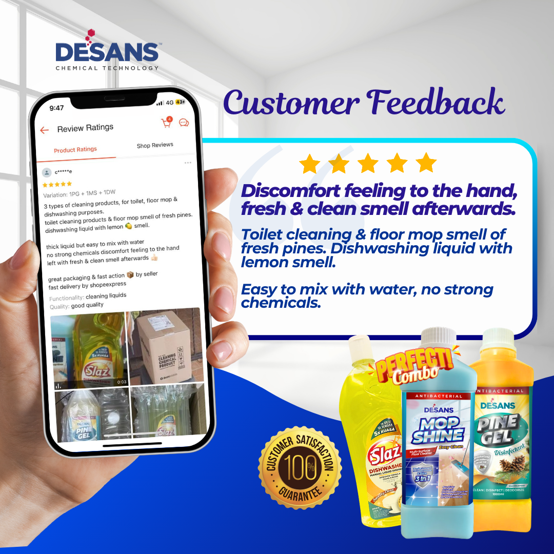 DESANS PERFECT COMBO: Pine Gel , Mop Shine & Dishwasher - Powerful ...