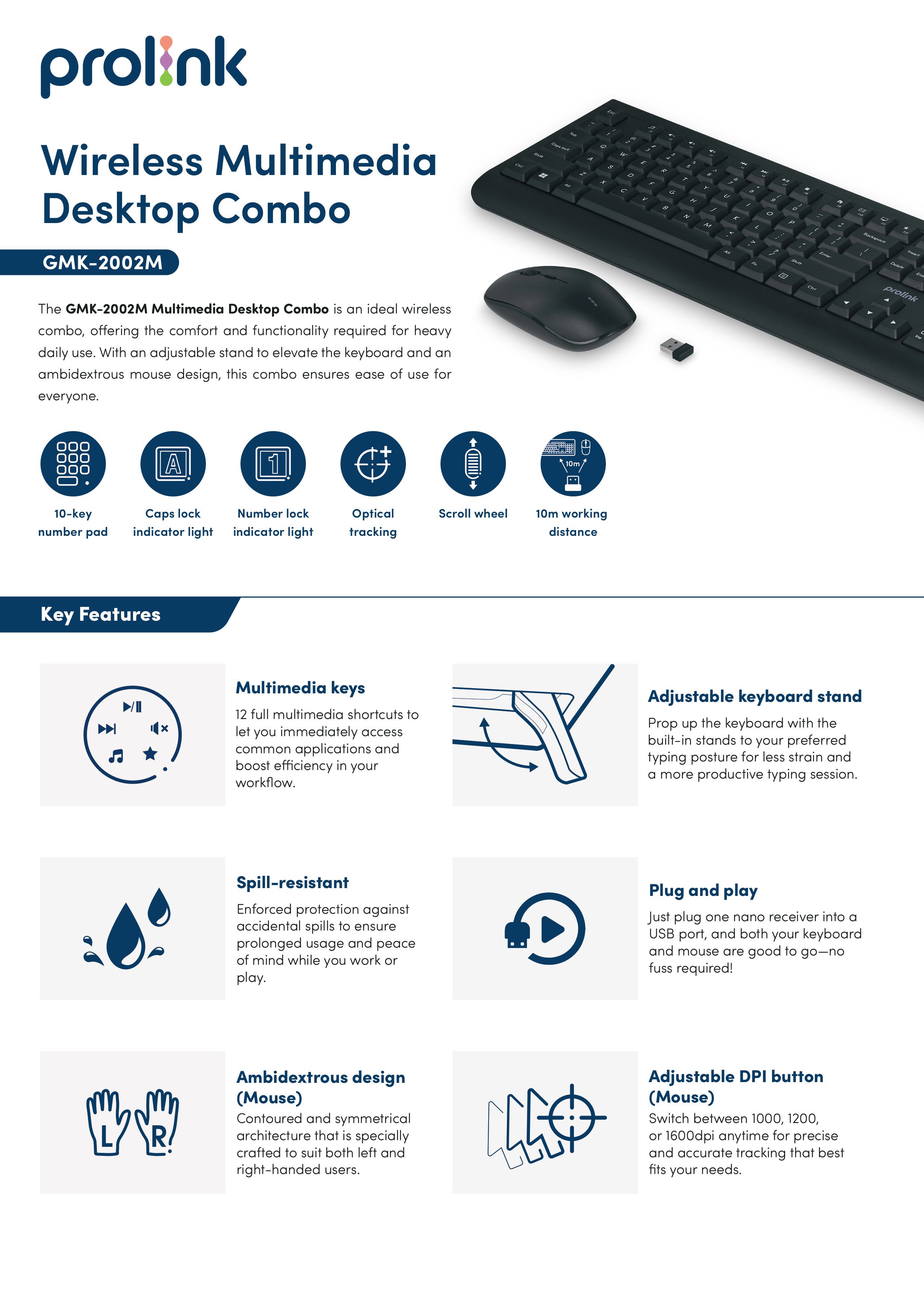 [COMBO DEAL]Prolink 2.4G Wireless Multimedia Keyboard+Optical Mouse ...