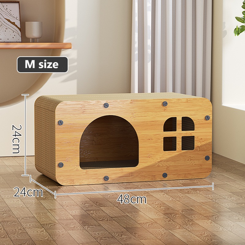 Wooden Cat House Scratching Board Stackable Cat Villa Large Cats cat ...