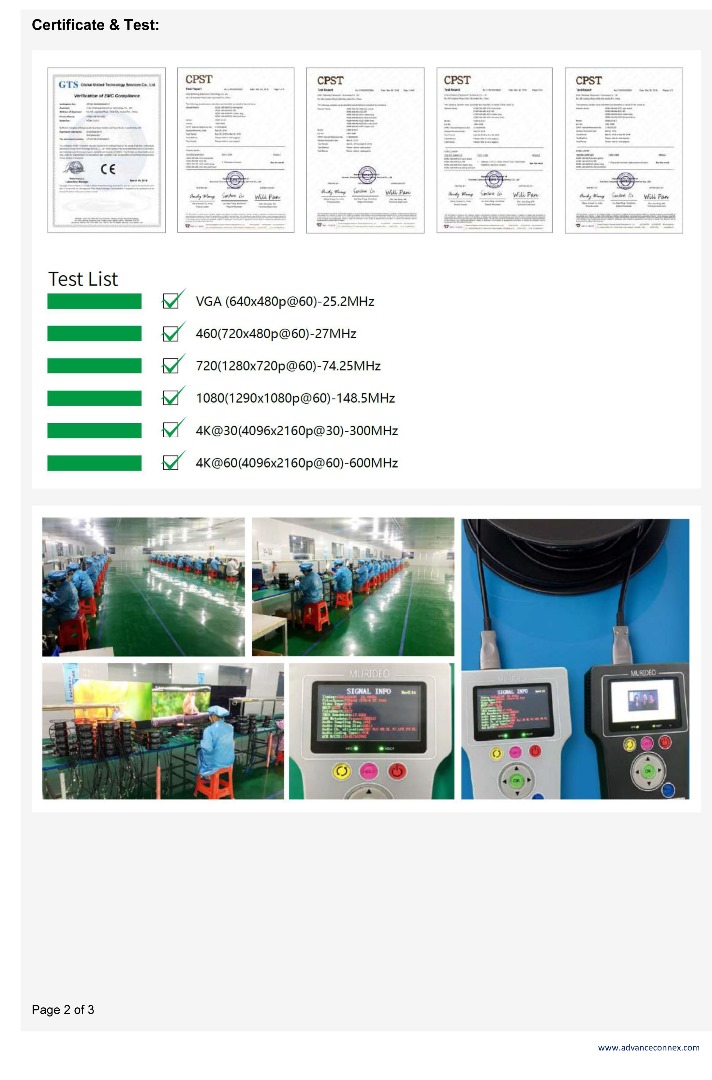 Advance Connex 4K60 Professional HDMI Active Optical Cable - 5m /10m ...