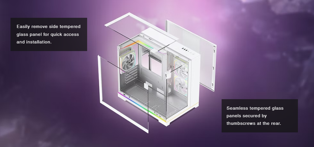 TECWARE VX PRISM M TRIPLE TEMPERED GLASS M-ATX PC CASE WITH 3*120mm ...