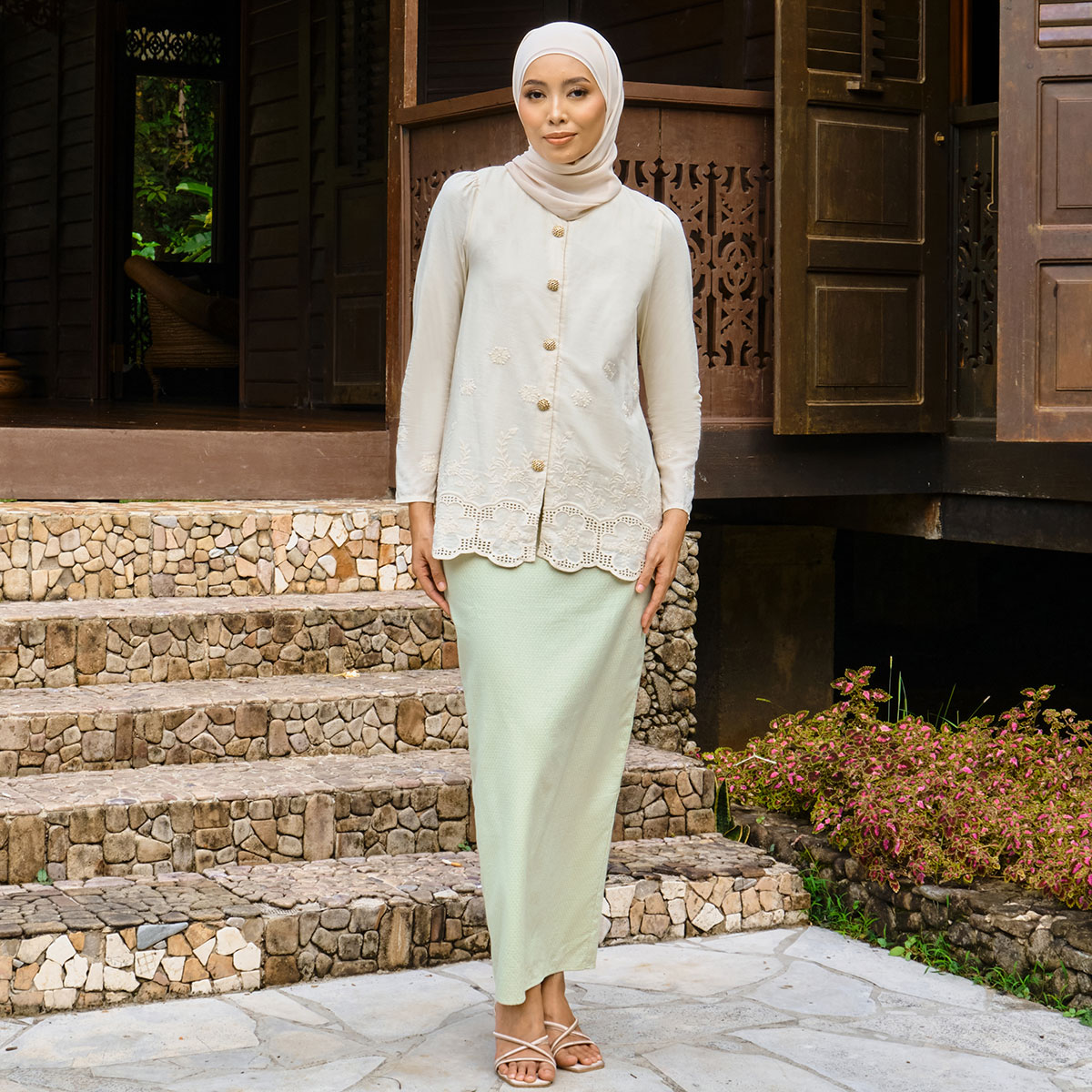 Poplook PREMIUM COTTON Haliza Blouse & Skirt | Shopee Malaysia