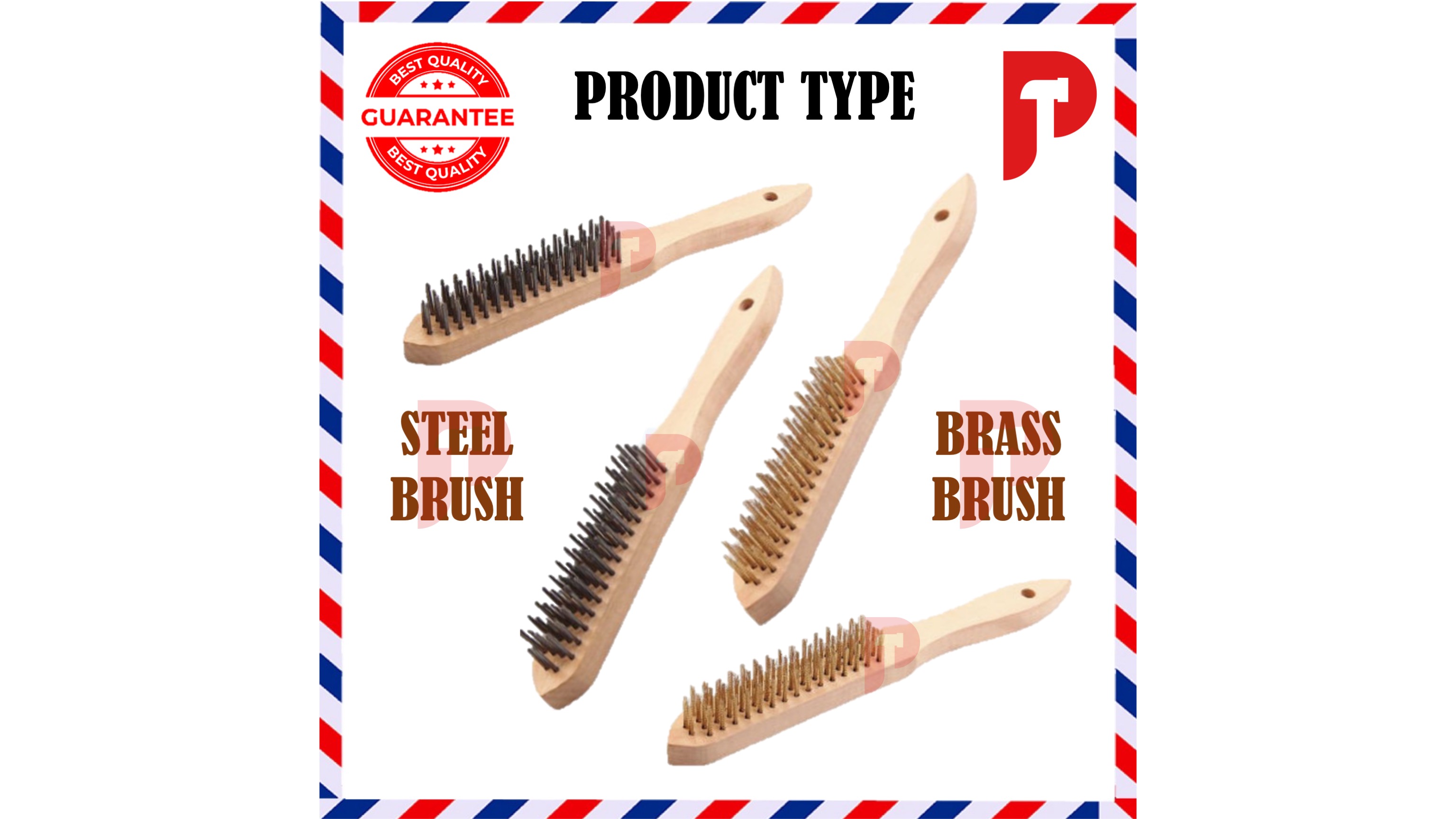 Steel Wire Brush / Brass Wire Brush 🔥 Ready Stocks 🔥 Wooden Handle ...
