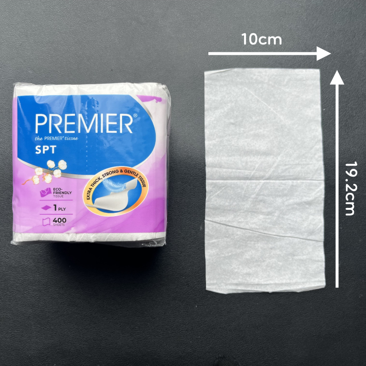 Premier Single Pull Tissue 1 PLY (400's x 10) x 8 Packs (Carton ...