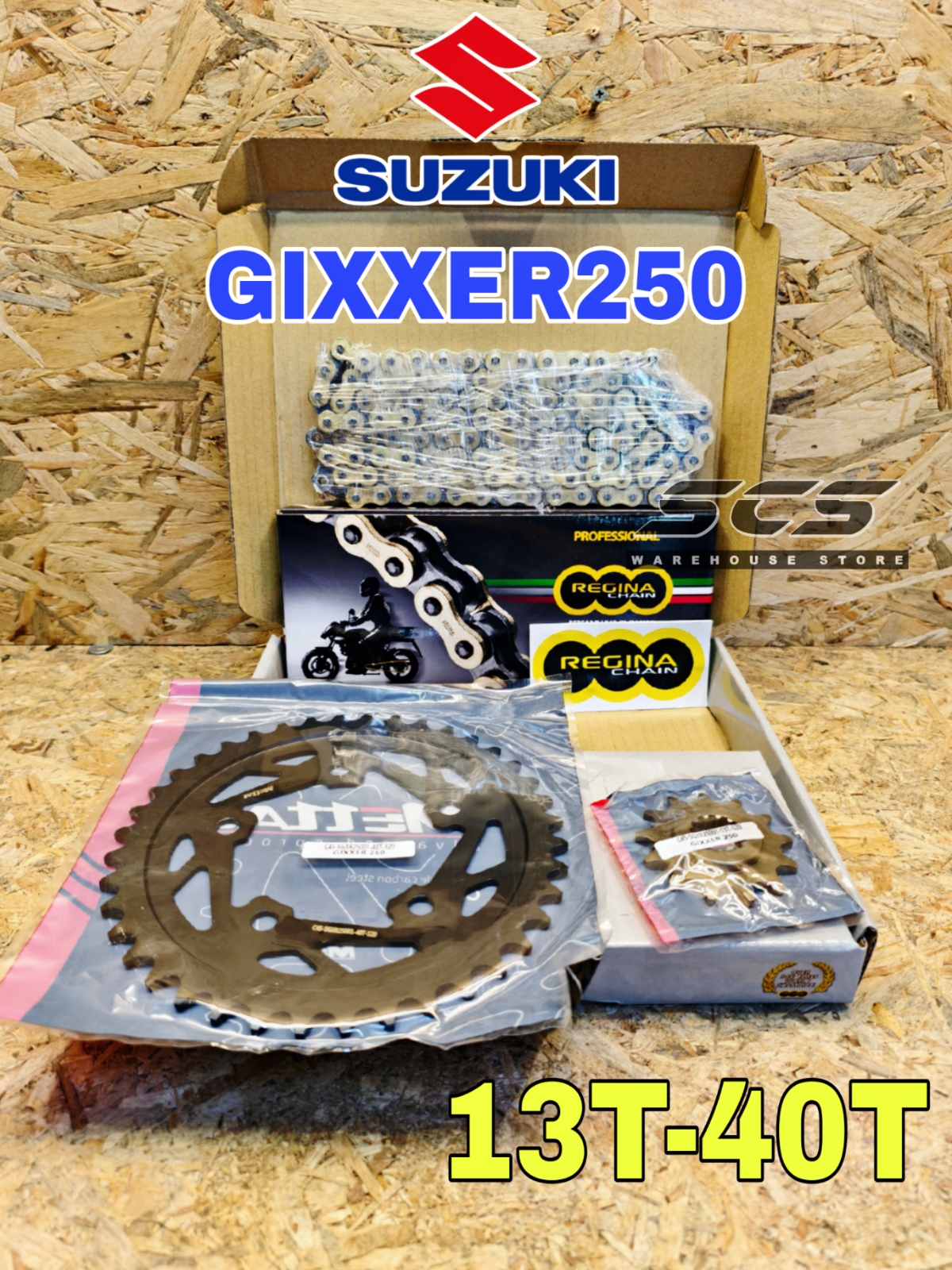 REGINA SUZUKI GIXXER 250 Sprocket Chain Kit Set Rantai Mettal Spoket ...