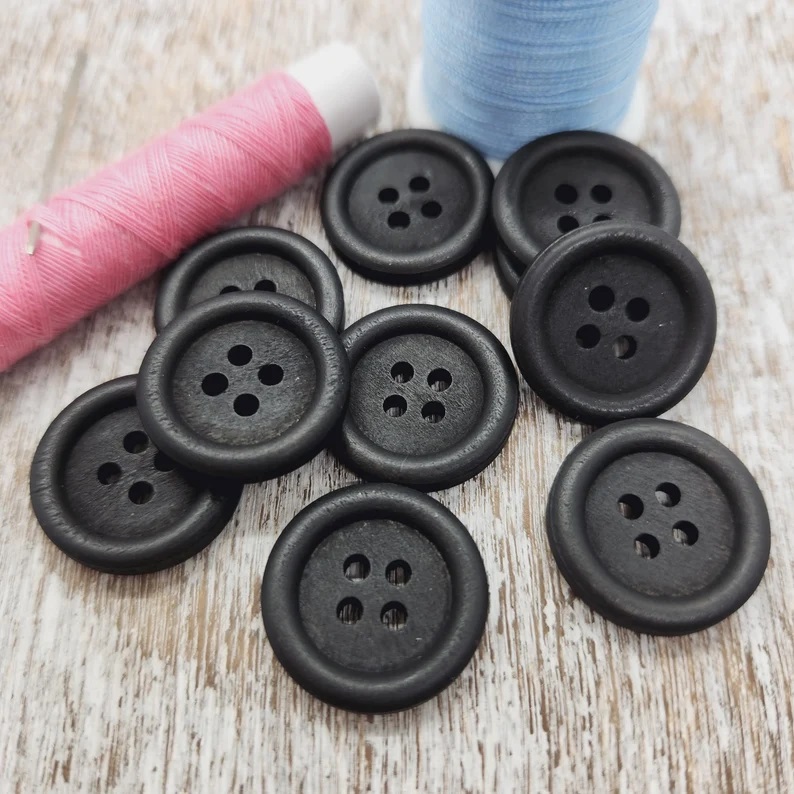 Black Wooden Sewing Button / Butang Kayu Hitam - sesuai untuk Kurta ...