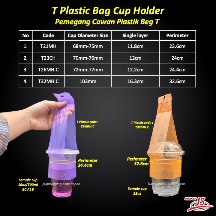 Plastik T Bag For 14/16/20/22/24/32oz Coffee Cup /Plastic cup/Plastic ...