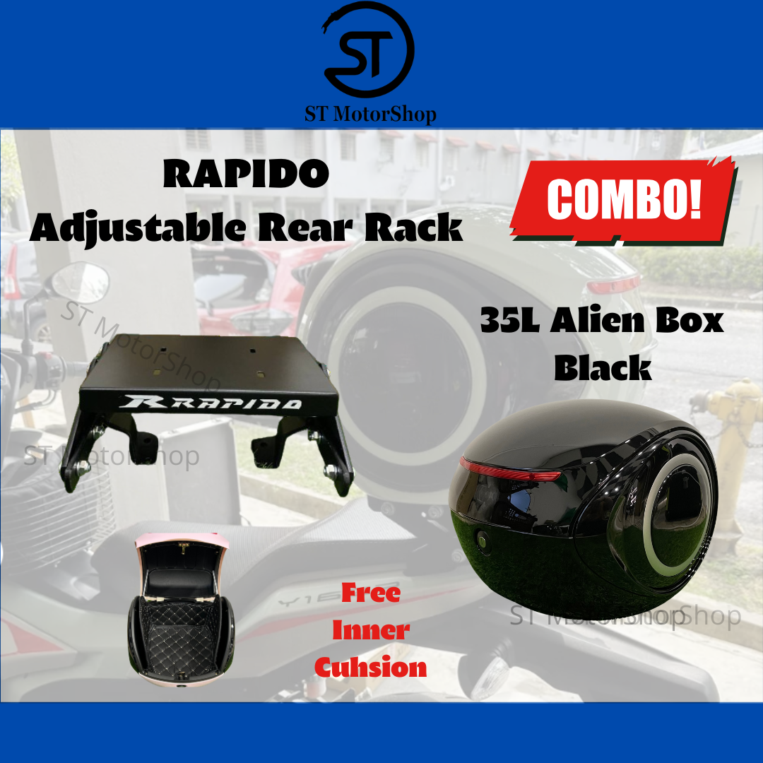 RAPIDO Rack Lipat Alien Tail Box Siput Motorcycle Box Adjustable Rear ...