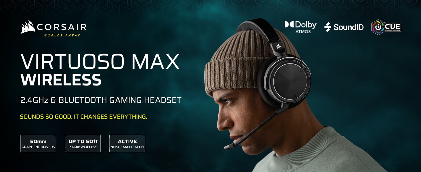 # CORSAIR VIRTUOSO MAX WIRELESS Gaming Headset # [ CARBON / SILVER ...