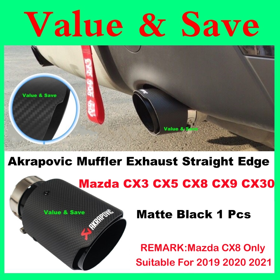 Akrapovic Mazda CX30 CX5 CX8 CX9 CX3 Muffler Exhaust Straight Edge Black Tip Stainless Steel CX ...