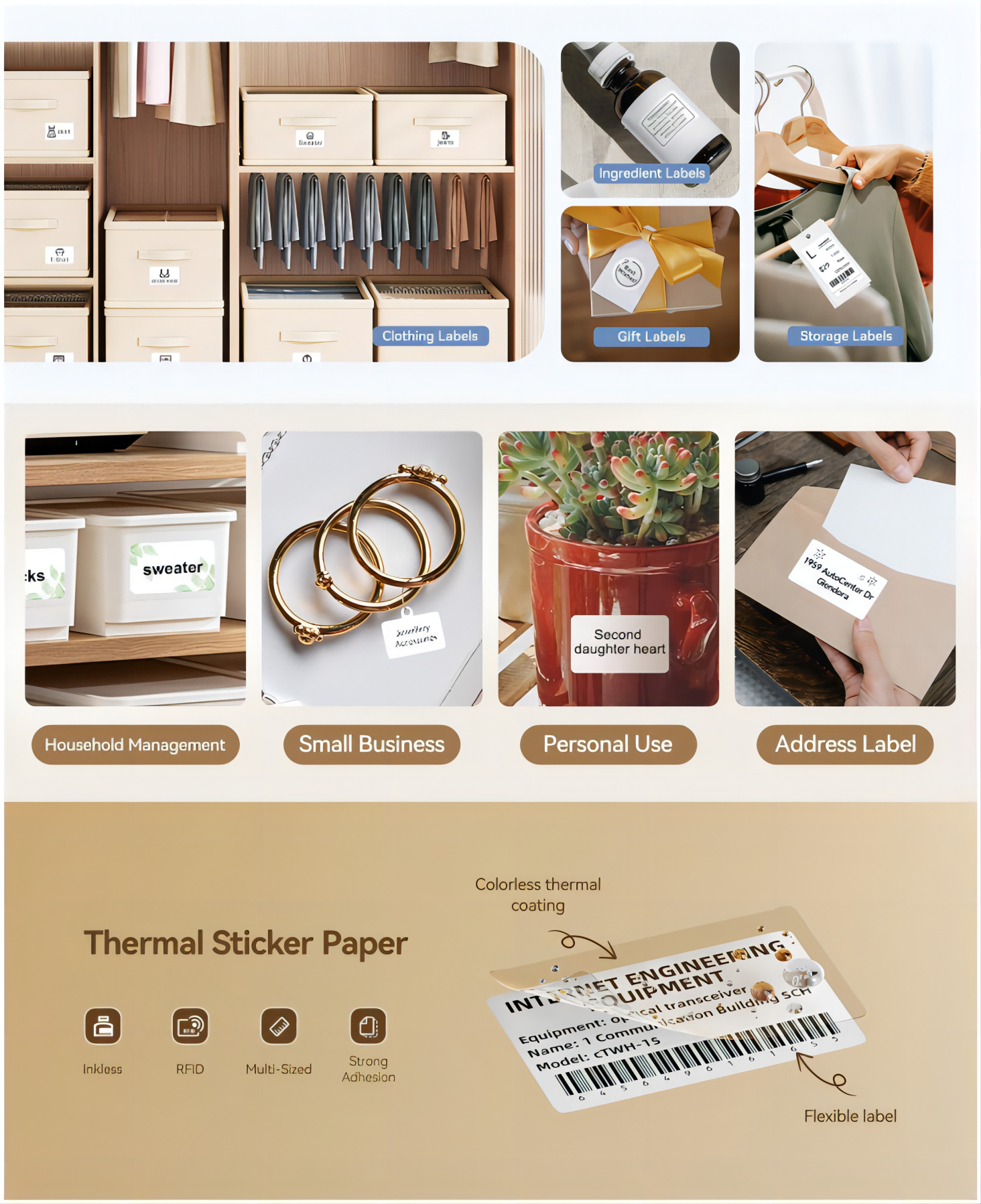 NIIMBOT B1/B2/B21/B31 Blank Thermal Paper Roll Price Sticker - White ...