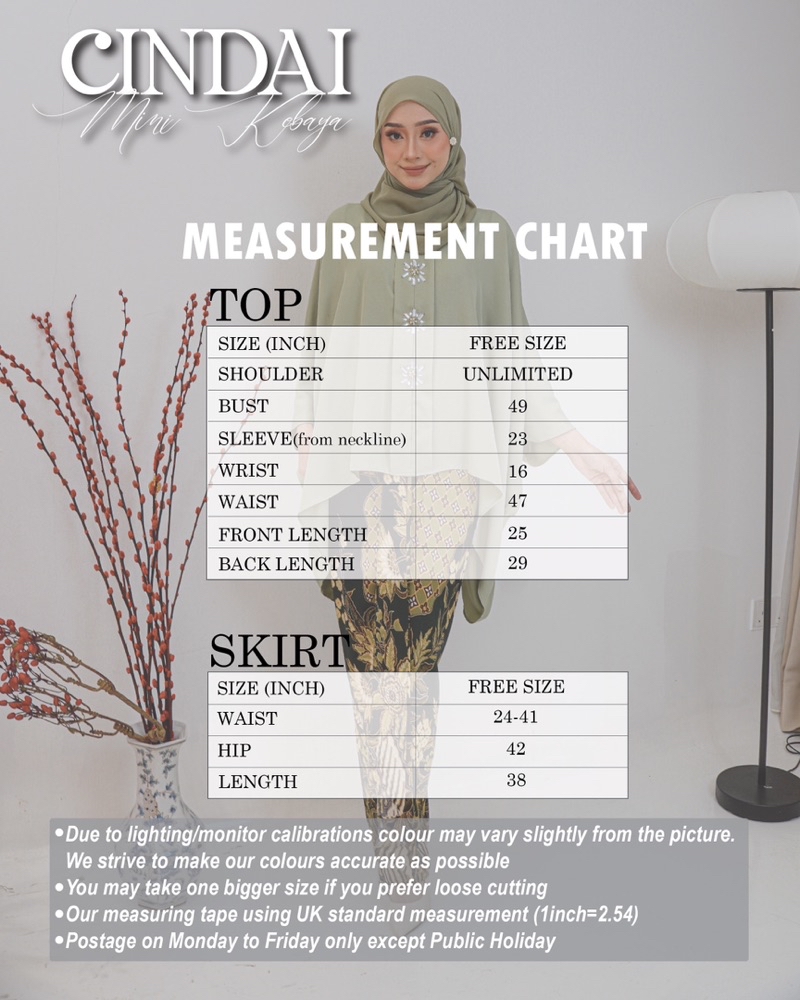 Cindai Kebaya Mini with Pario Batik(Free size) | Shopee Malaysia