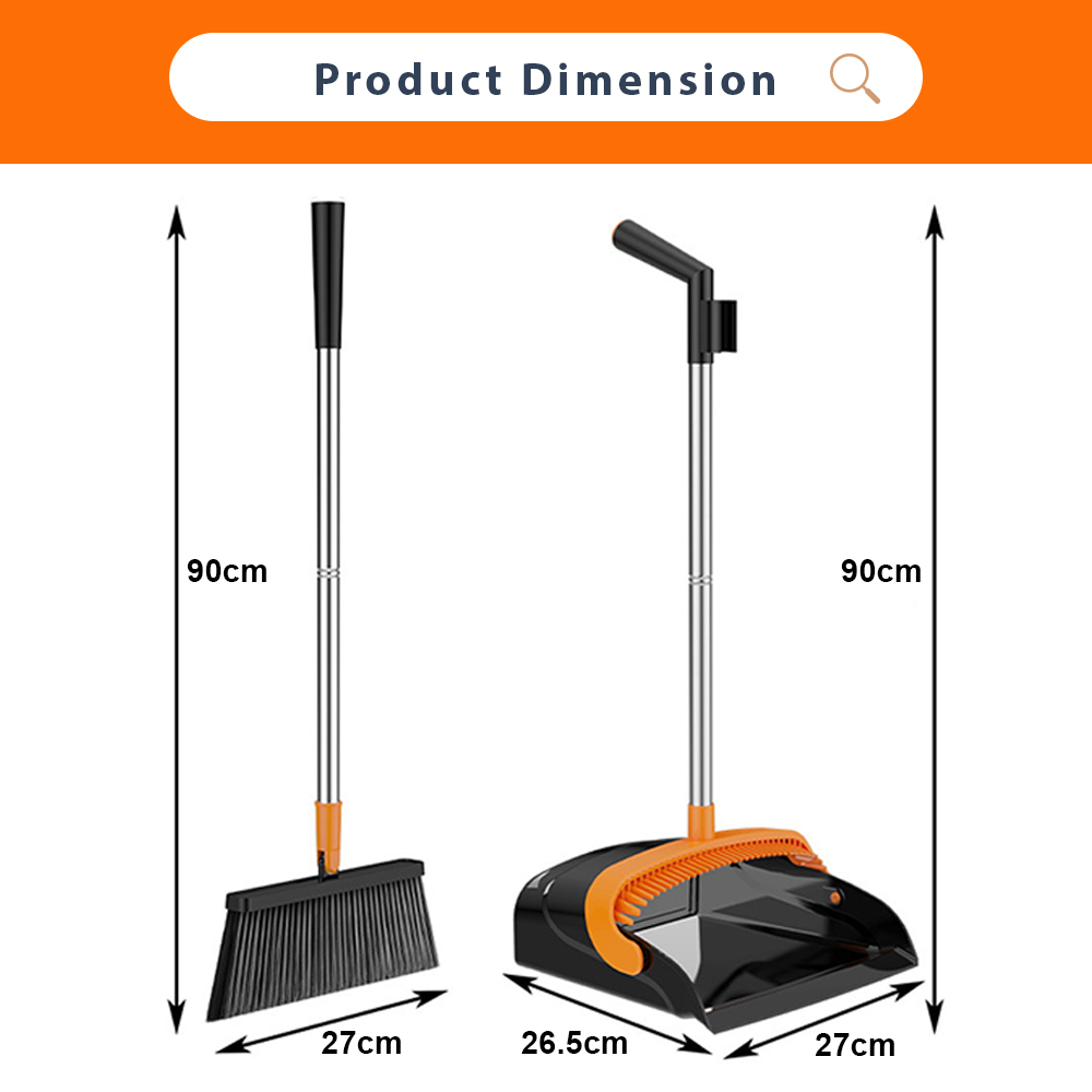 [2 in 1] Innohut Foldable Broom Set Penyapu Rumah Set Penyodok Standing Upright Dustpan Long ...