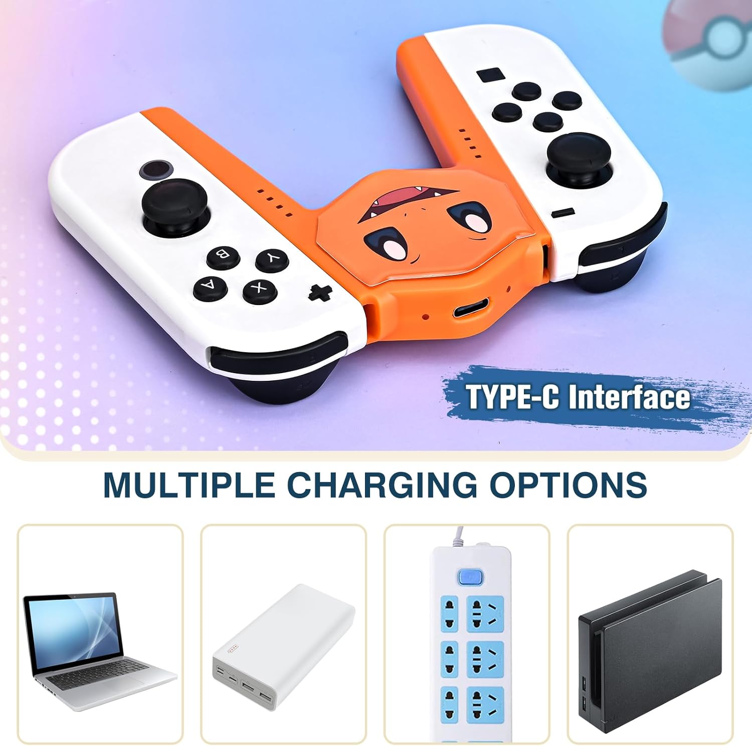 NITNENDO SWITCH V1/V2/OLED JOYCON CHARING V SHAPE HANDLE GRIP SPECIAL ...