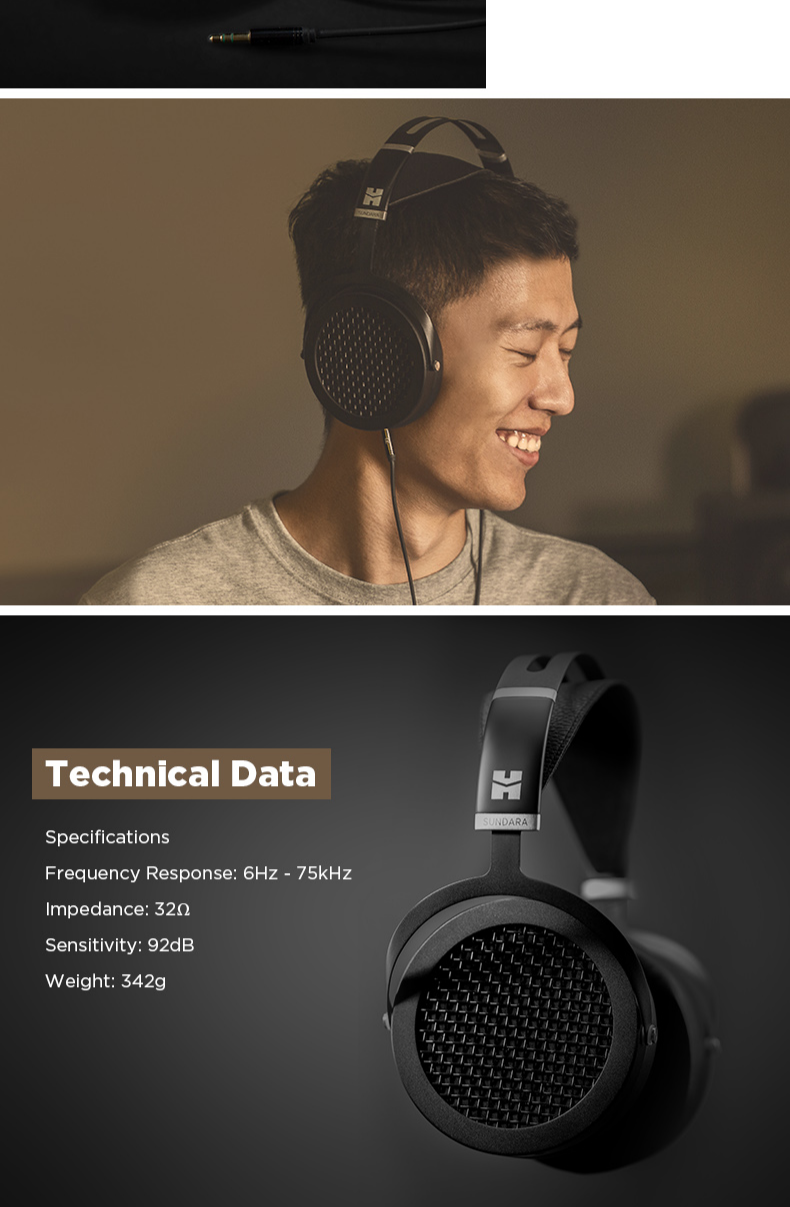 Hifiman Sundara, Open Back Headphones: Over-Ear Full-Size Planar ...