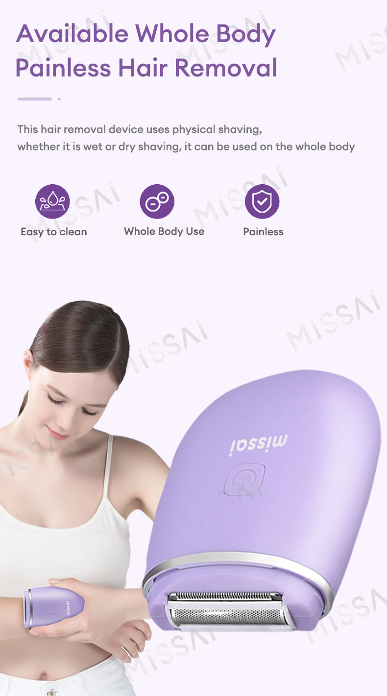 Missai Electric Shaver Portable Epilator Painless Hair Remover Whole ...