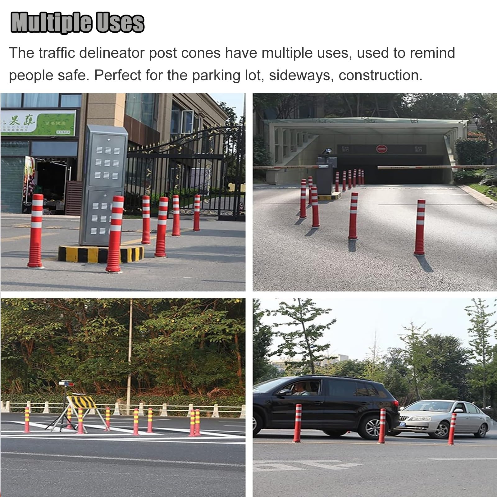 PU Safety Elastic Pole Cone Traffic Post Safety Cone Flexible Pole ...