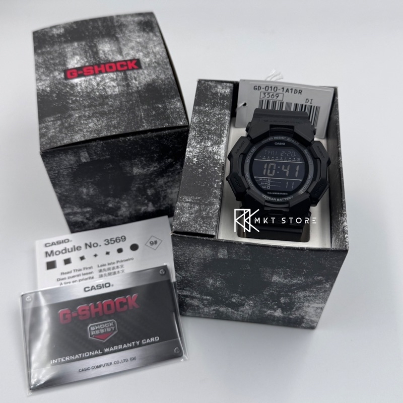 Original G-shock 10 years Battery Life Digital Full Black Resin GD010-1A1 / GD-010-1A1 / GD-010 ...